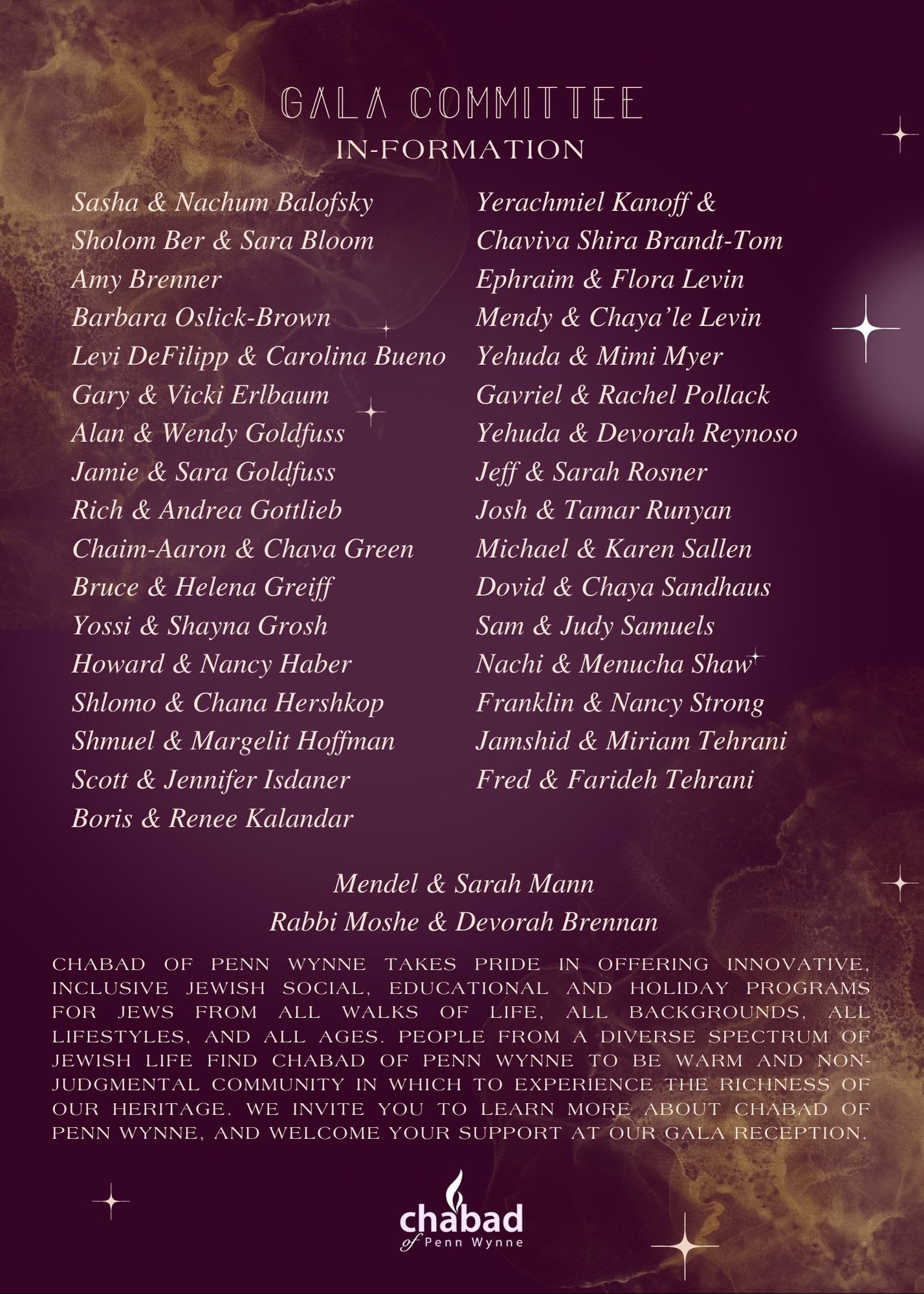 8th Annual Chabad of Penn Wynne Gala Campaign - ChabadPennWynne.org